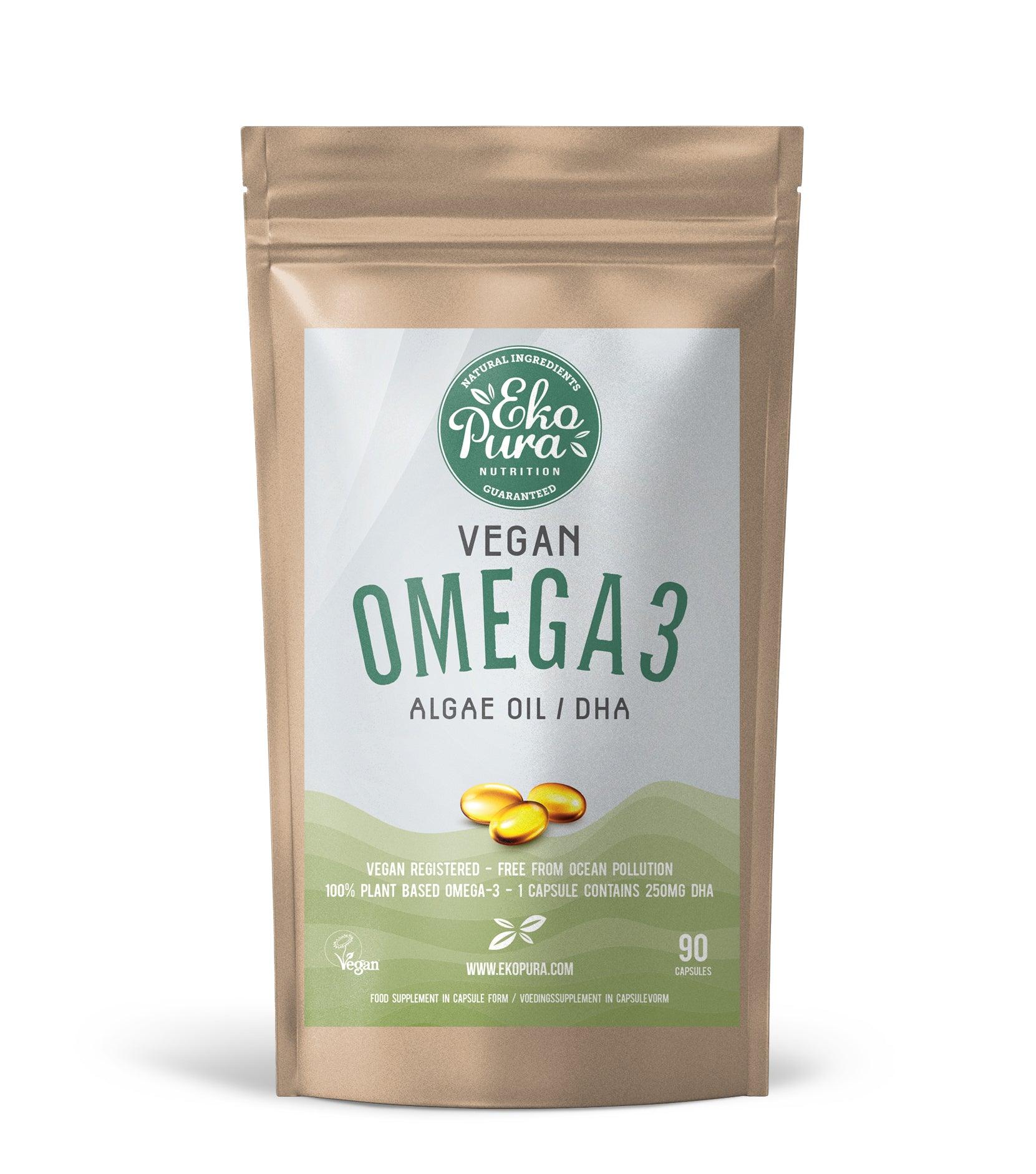 Omega 3 Algae Oil DHA 250mg | Vegan, 90 capsules
