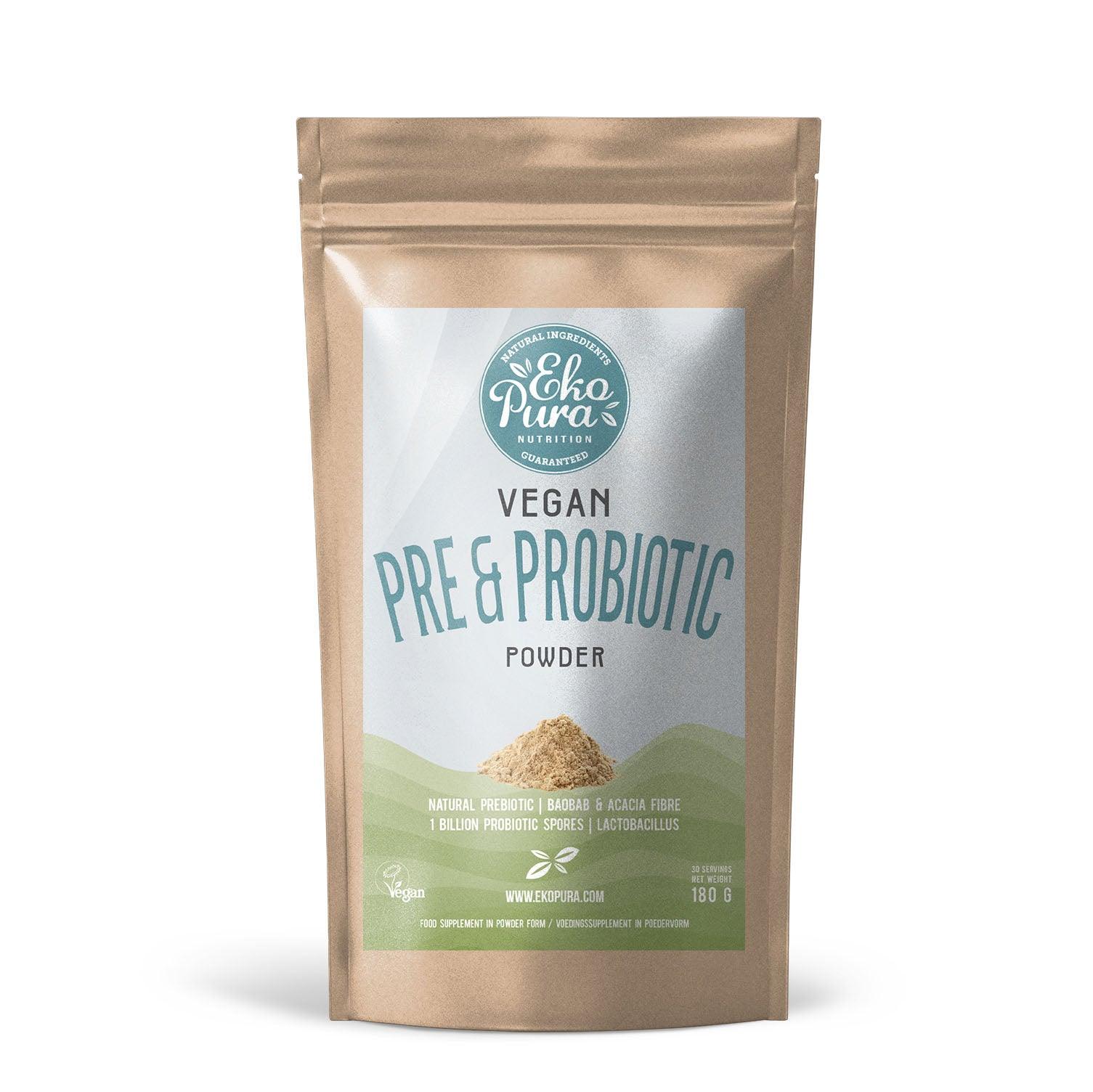 Ekopura Prebiotic & Probiotic Powder, Vegan, 180g, 30 servings